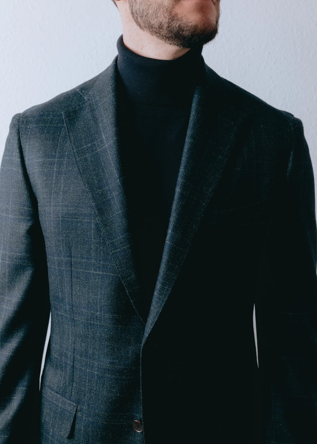 Loro Piana Green & Navy Silk & Wool Checked Jacket